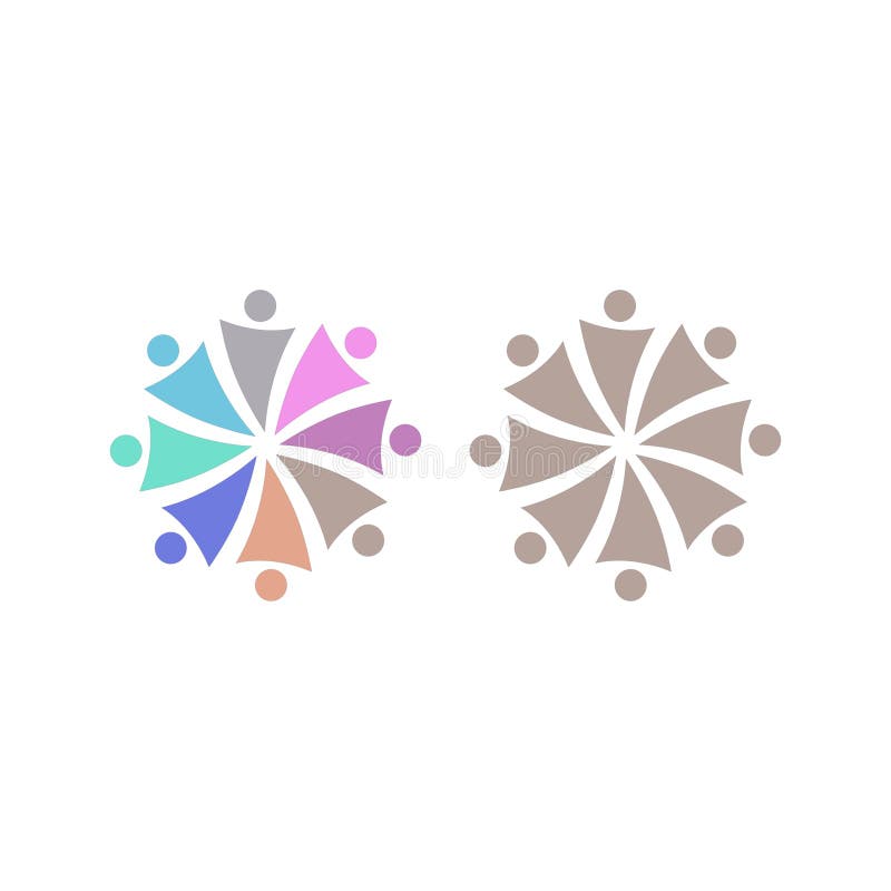 People Connected Union Team Teamwork Sign Symbol Logo Stock Vector ...