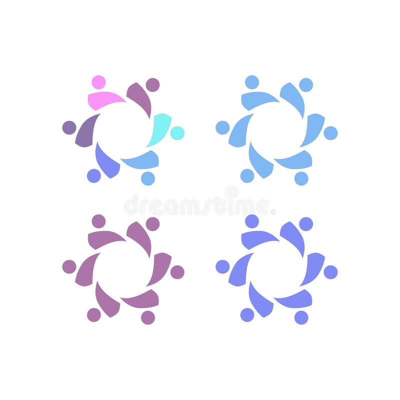 People Connected Union Team Teamwork Sign Symbol Logo Stock Vector ...