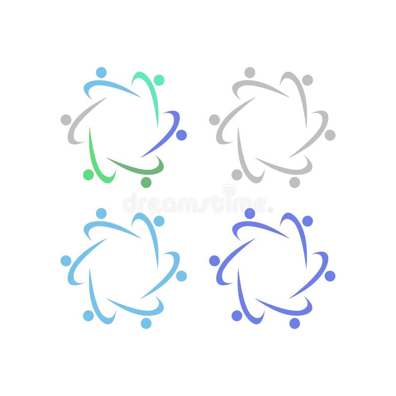 People Connected Union Team Teamwork Sign Symbol Logo Stock Vector ...