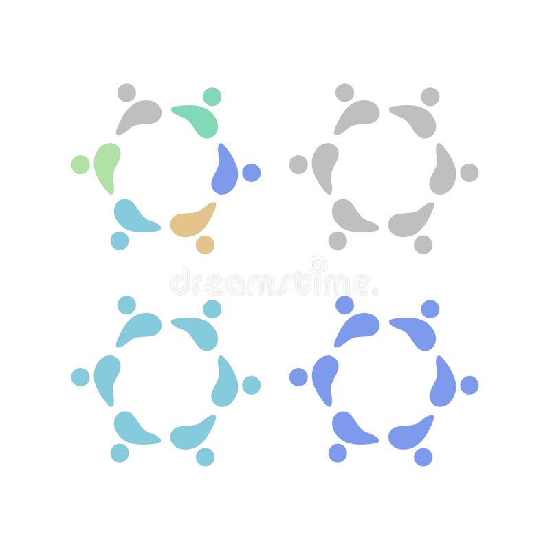 People Connected Union Team Teamwork Sign Symbol Logo Stock Vector ...