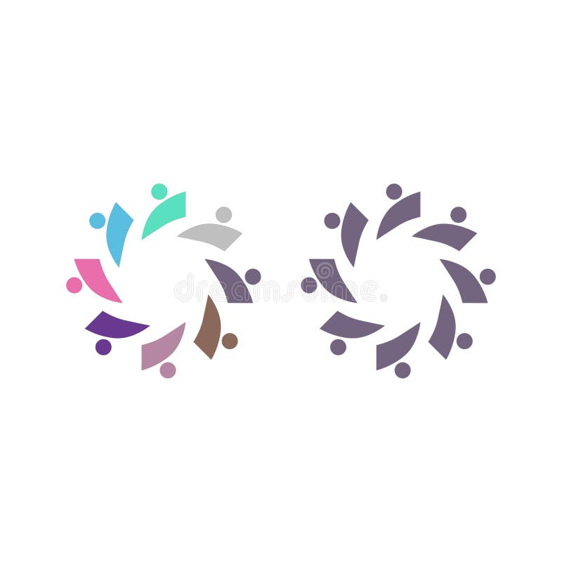 People Connected Union Team Teamwork Sign Symbol Logo Stock Vector ...