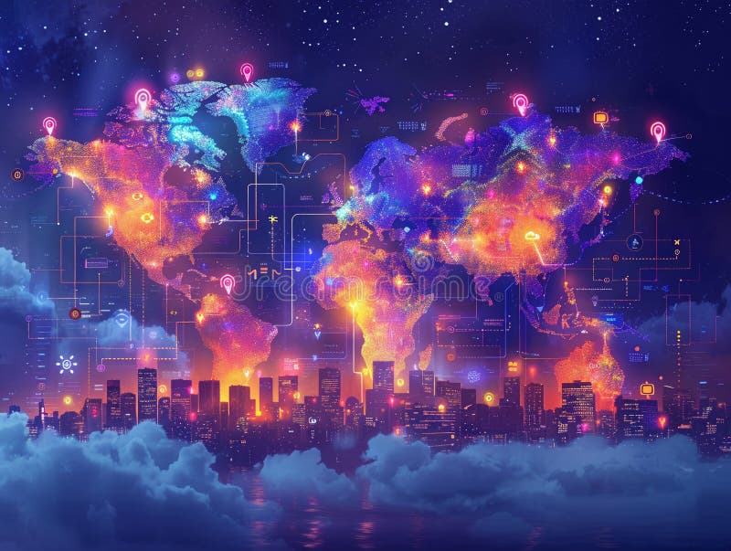 People Connecting Across the Globe through Digital Devices Stock Image ...