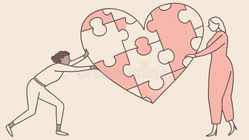 People Connecting Heart Puzzle, Teamwork, Shared Love, Community ...