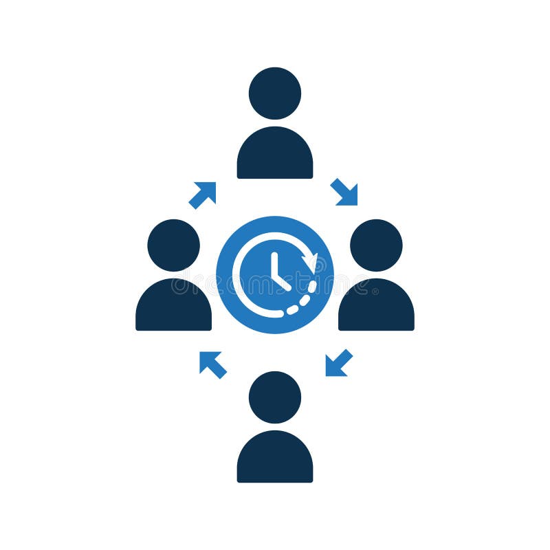 People Connecting Icon. Community Icon with Time Sign. Teamwork Icon ...