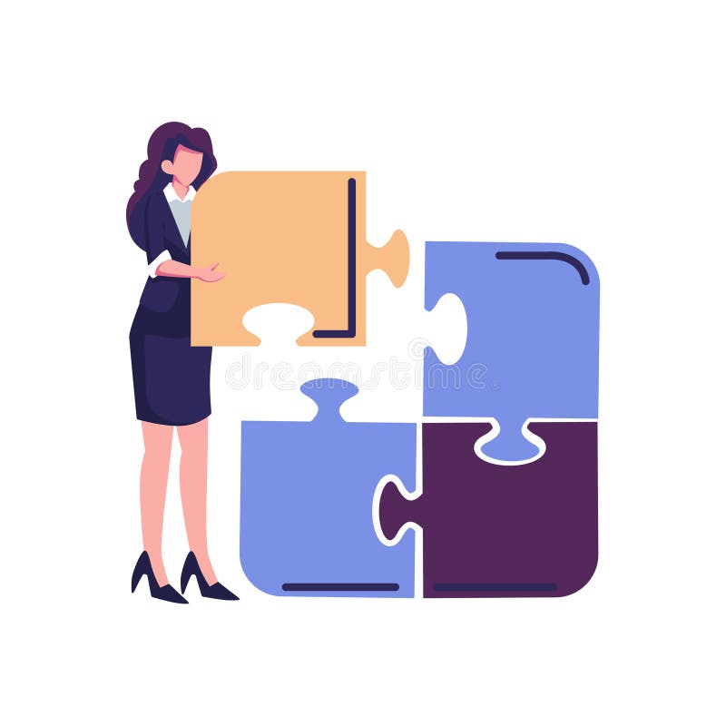People Connecting Puzzle Element Flat Style Illustration Vector Design ... People Connecting Puzzle Element Flat Style Illustration Vector Design ...