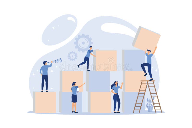 People Connecting Puzzle Elements, Symbol of Teamwork, Cooperation ...