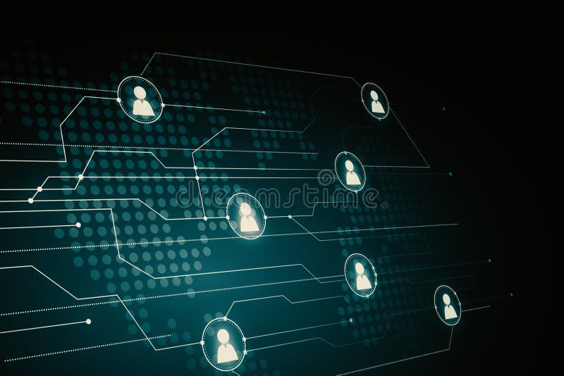 People Connection and Social Network Concept with Perspective View on ...