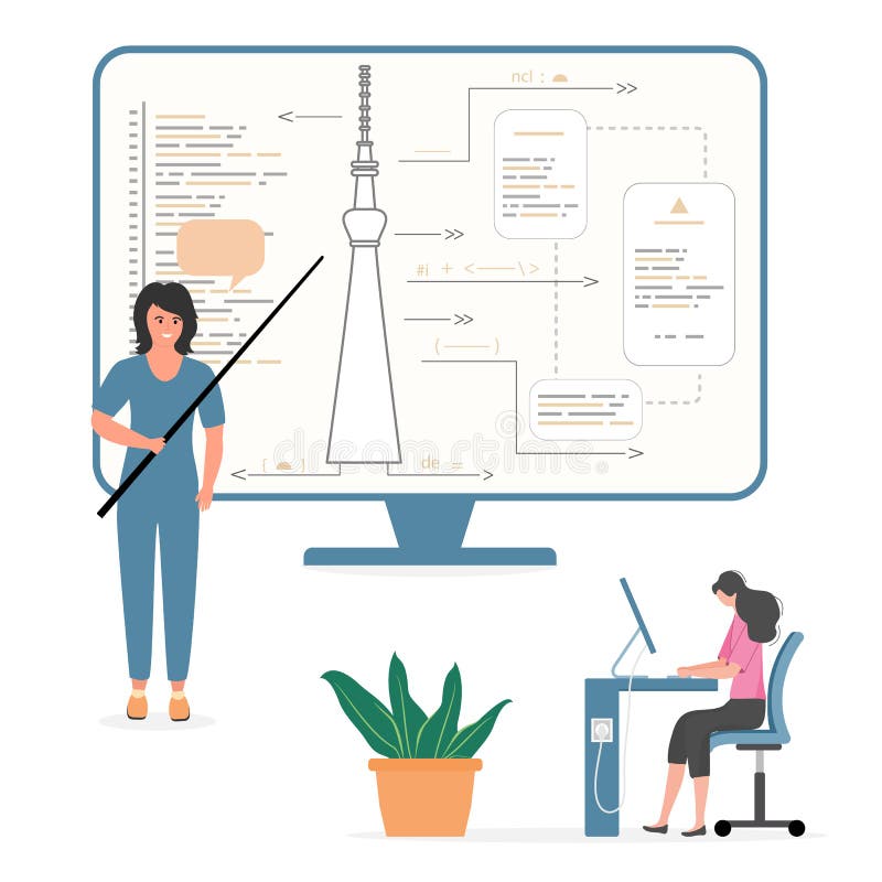 People Construction Building Online Education Stock Vector ...