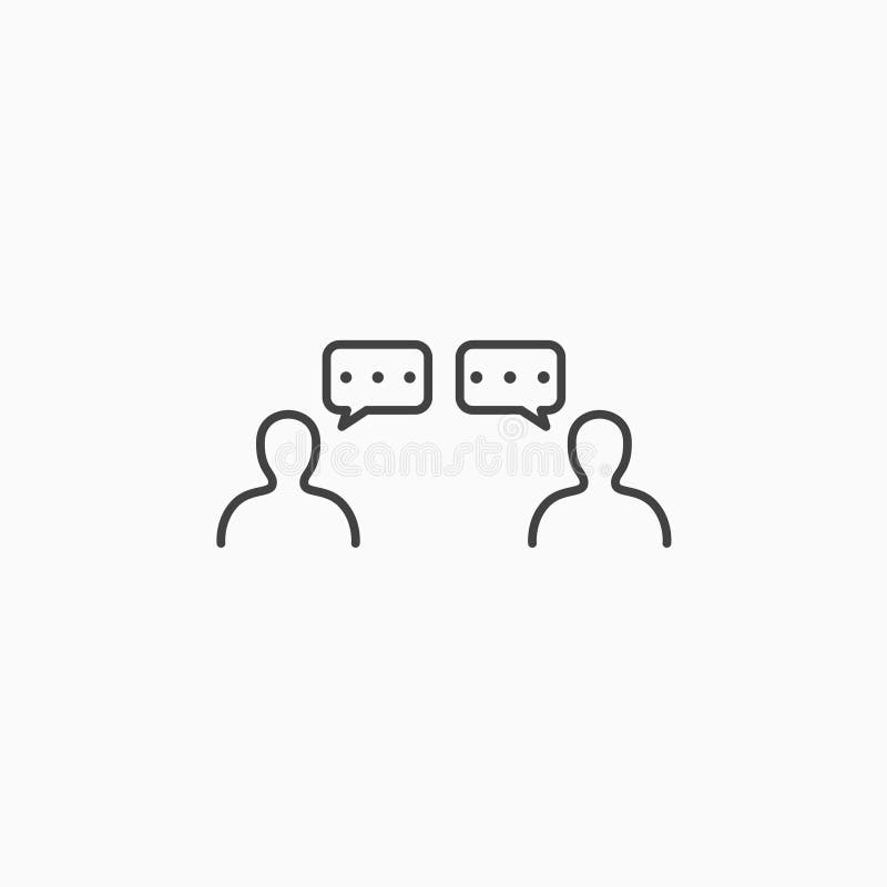 People Talk Person Line Icon. Human Speech Social Communication Stock ...