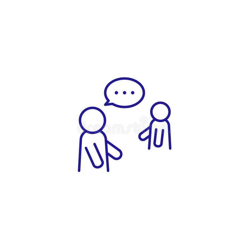 People Conversation Talk Discussion Line Icon. Person Chat ...