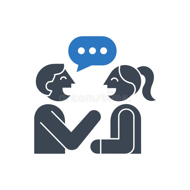 People Conversing Icon stock vector. Illustration of communication ...