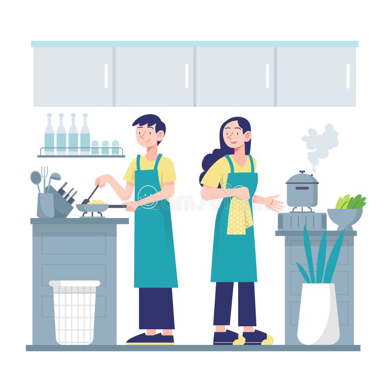 People Cooking Concept Vector Illustration Stock Illustration ...