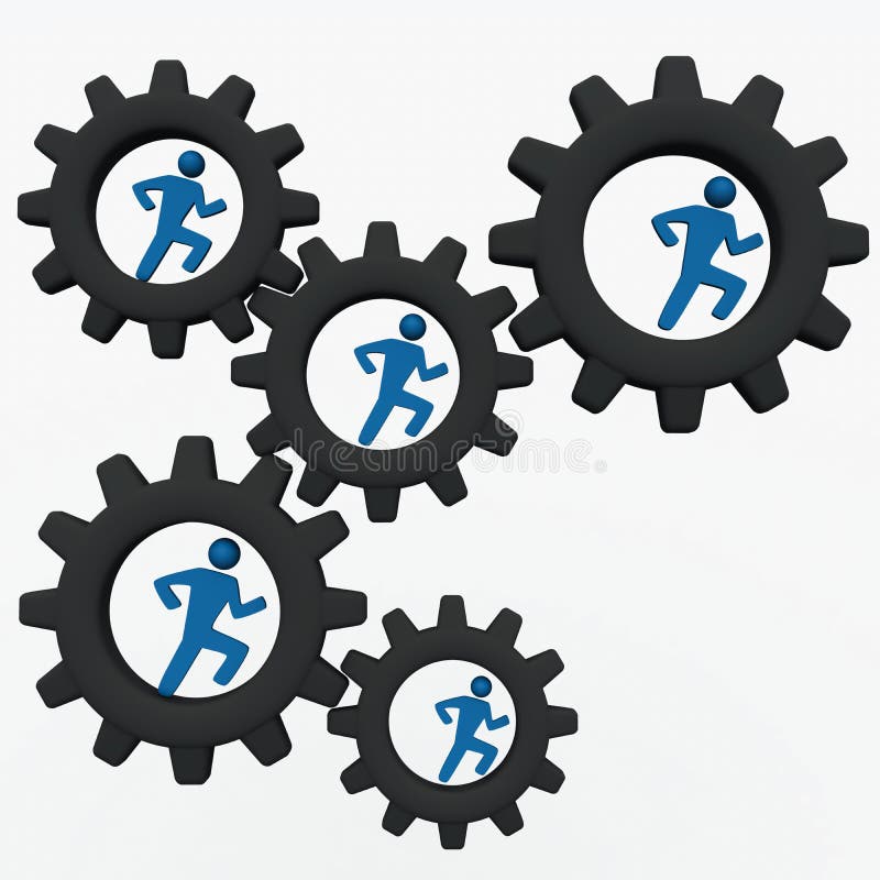 Corporate Machinery Teamwork Stock Illustration - Illustration of ...