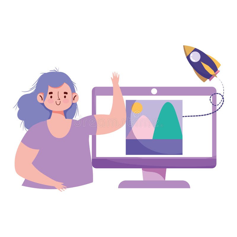 People Creativity and Technology,girl Computer Picture Creativity Idea ...