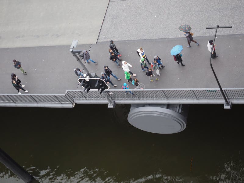People Crossing Bridge in Hamburg Editorial Image - Image of bridge ...