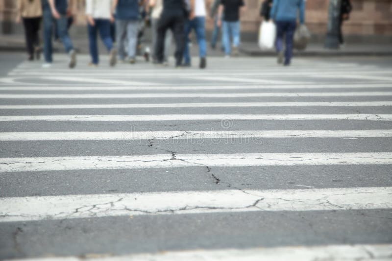 People Crossing the Zebra on the Road Stock Photo - Image of city, walk ...
