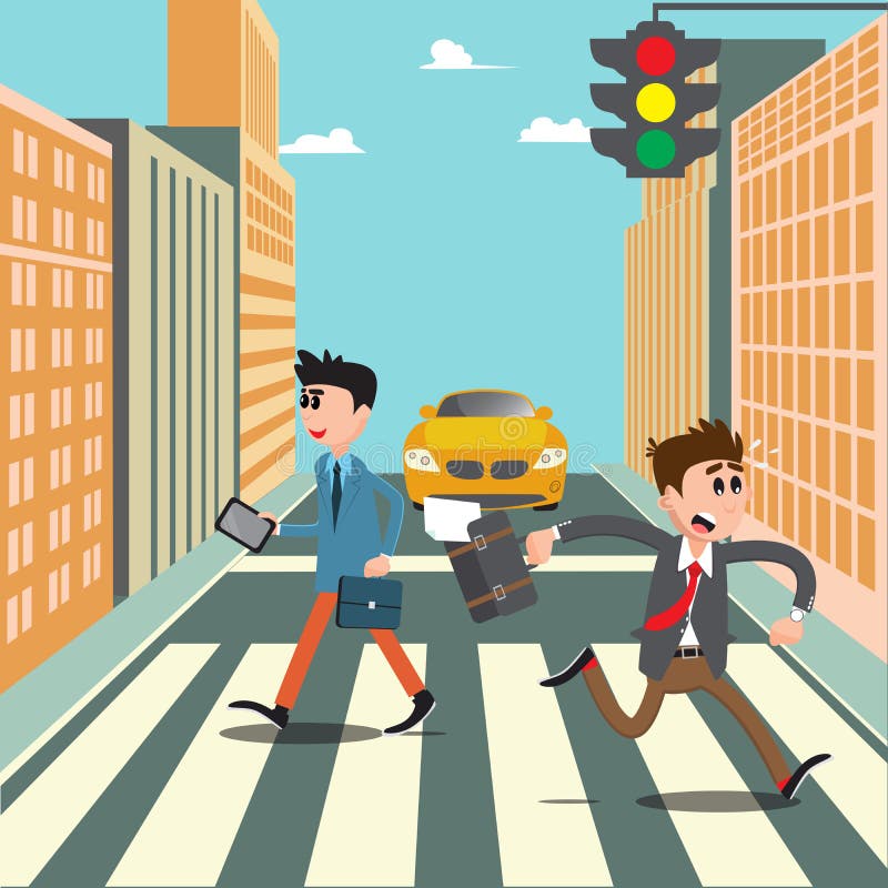 People on the Crosswalk. Businessman Hurry To Work Stock Vector ...