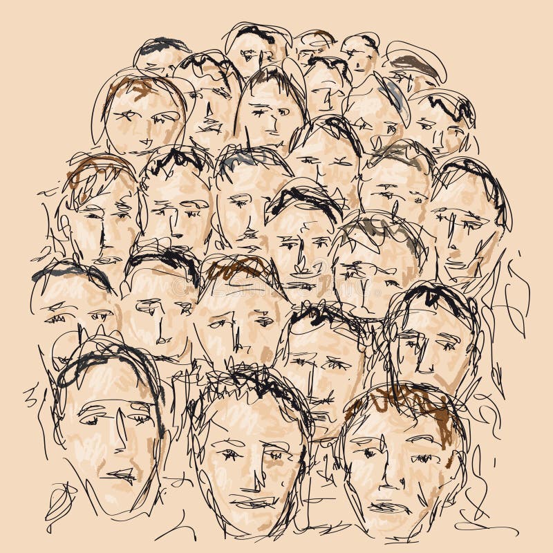 People crowd stock illustration. Illustration of multitude - 15602579