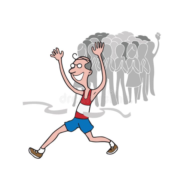 Athlete Running Crowd Cheering Stock Illustrations – 181 Athlete ...
