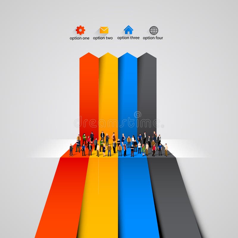 People Crowd on the Graph. Vector Illustration Stock Vector ...