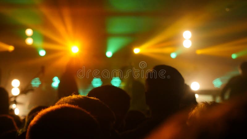 People Crowd Partying at a Concert in Night Club. Stock Image - Image ...