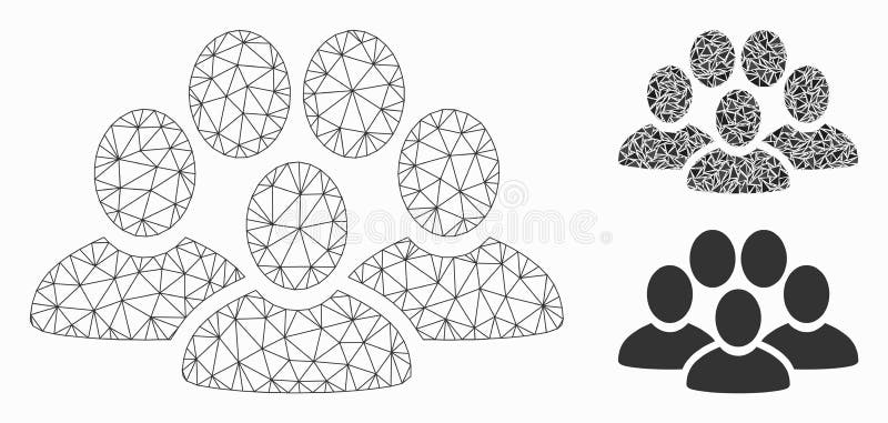 People Crowd Vector Mesh 2D Model and Triangle Mosaic Icon Stock Vector ...