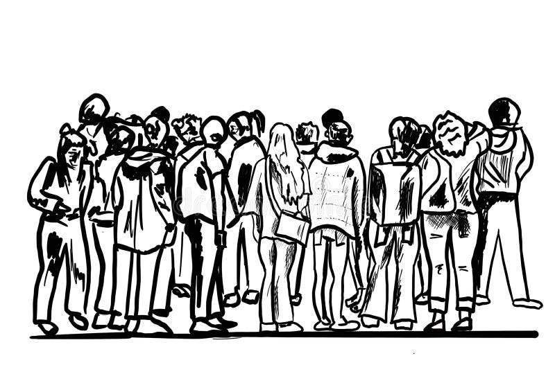 People in a crowd stock illustration. Illustration of silhouettes ...