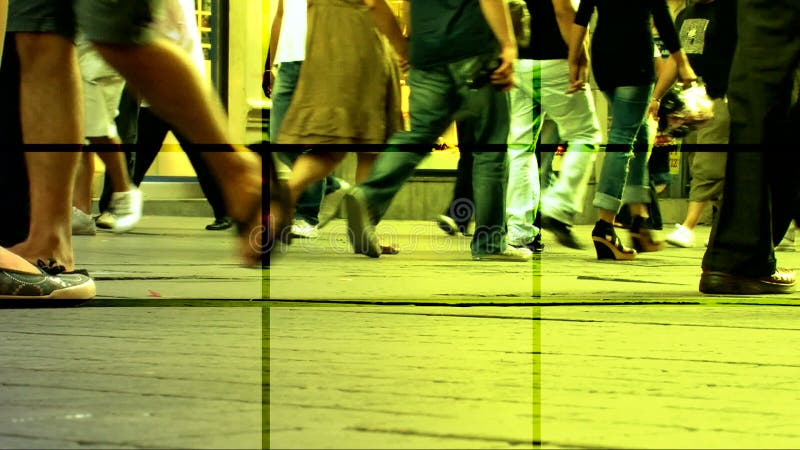 A Crowd of Walking People Leg on the City Street Stock Video - Video of ...