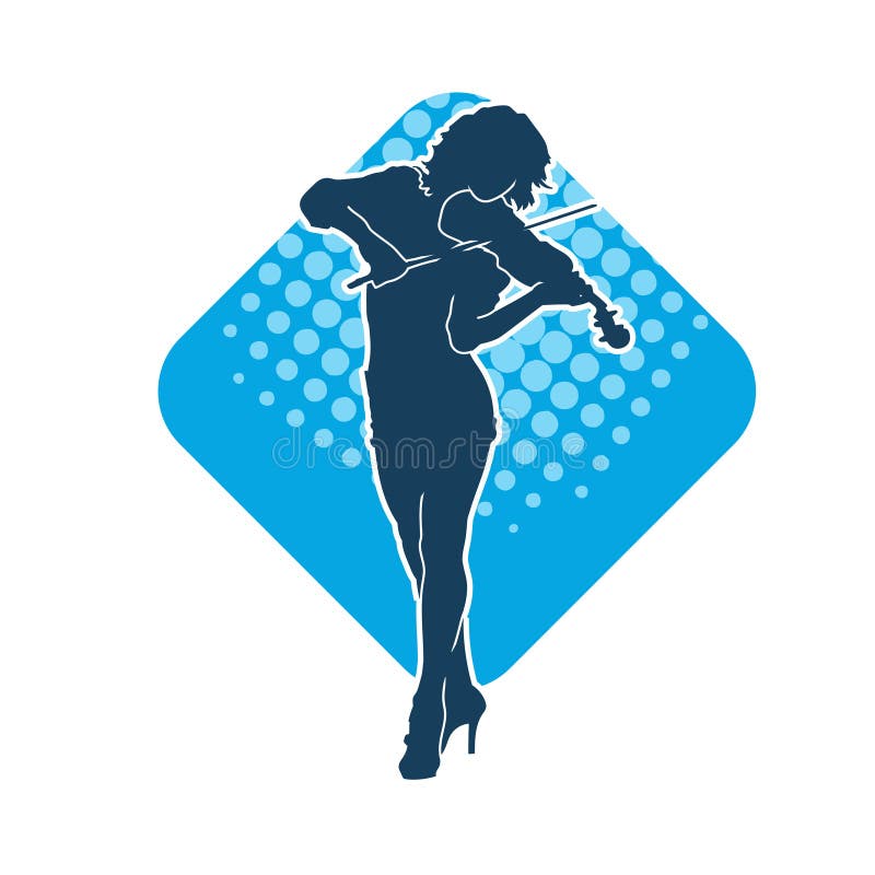 Silhouette of a Woman Musician Playing Violin String Musical Instrument ...