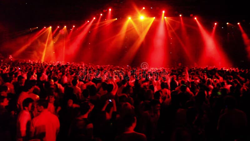 People Dance at Rave Party, View from Behind, Red Stock Video - Video ...