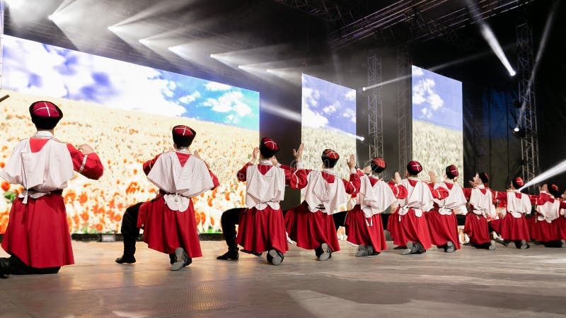 People Dance on Stage Folk Dance Editorial Photo - Image of female ...