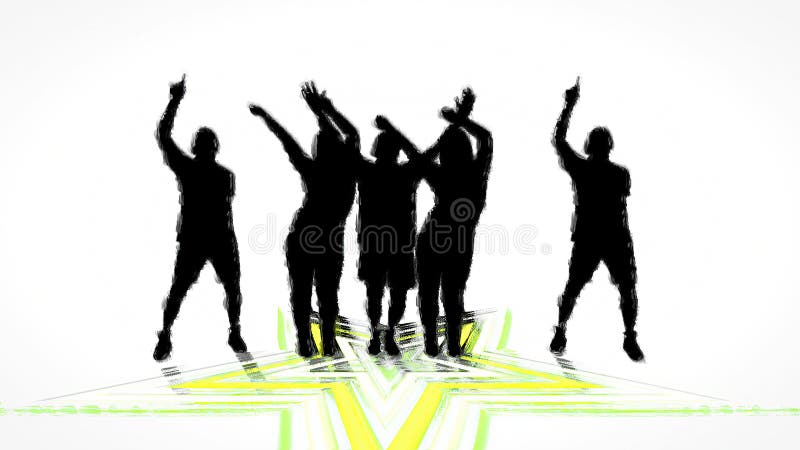 People Dancing Hand Draw Digital Art Illustration Stock Photo - Image ...