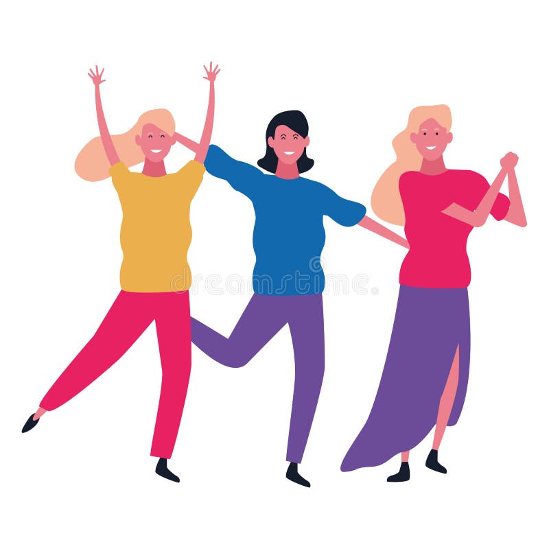 People Dancing and Having Fun Stock Vector - Illustration of cute ...