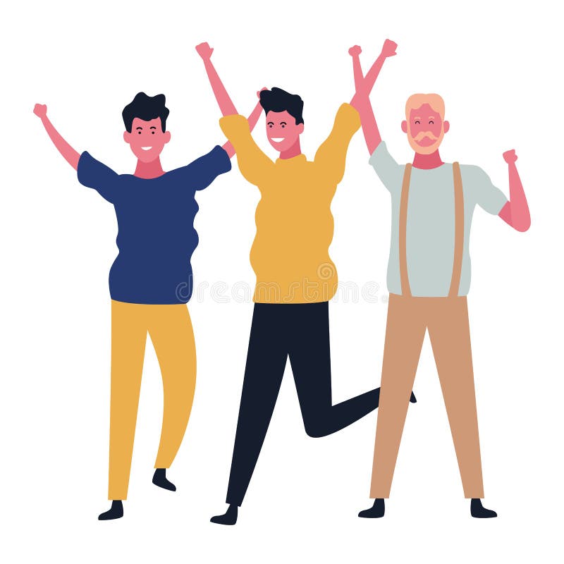 People Dancing and Having Fun in Black and White Stock Vector ...