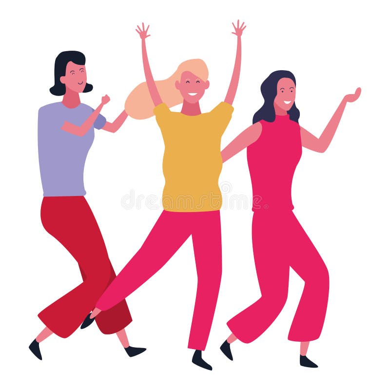 People Dancing and Having Fun Stock Vector - Illustration of friend ...