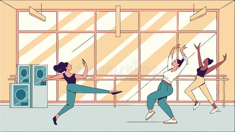 People Dancing in Studio, Fitness Activity Vector Design Generative AI ...