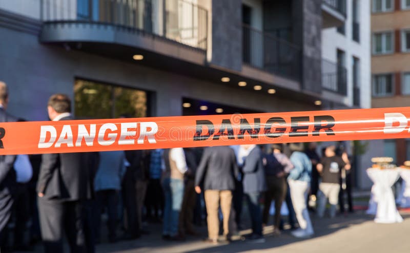 People with danger sign stock photo. Image of risk, notice - 228164546