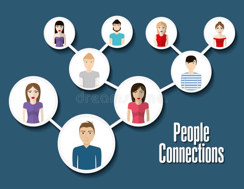 People Connection Design. Social Network Icon, Vector Graphic Stock ...
