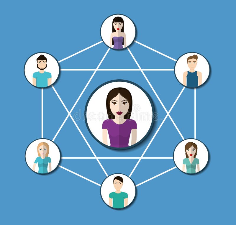People Connection Design. Social Network Icon, Vector Graphic Stock ...