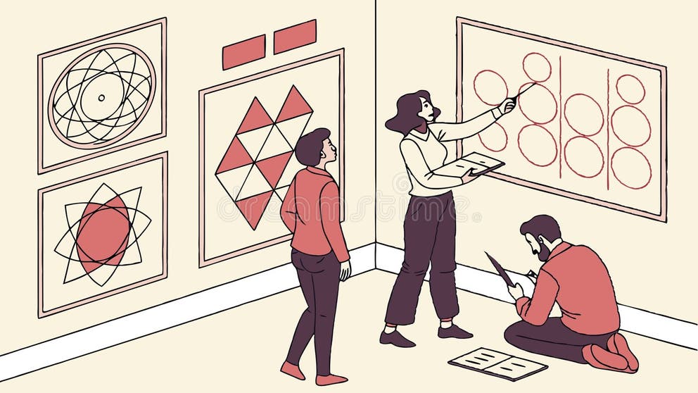 People Designing Geometric Patterns Vector Illustration, Vector Design ...