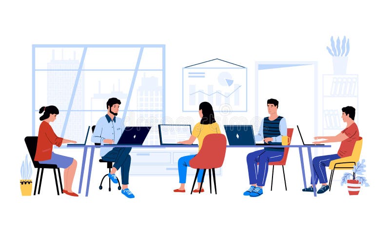 People at Desk. Men and Women Working Together at Project. Office ... People at Desk. Men and Women Working Together at Project. Office ...