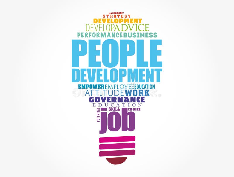 People Development Light Bulb Word Cloud Collage, Business Concept ... People Development Light Bulb Word Cloud Collage, Business Concept ...