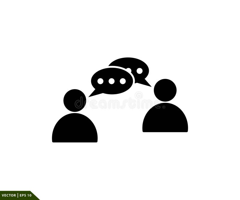 People and Dialog Icon Vector Logo Template Stock Illustration ...
