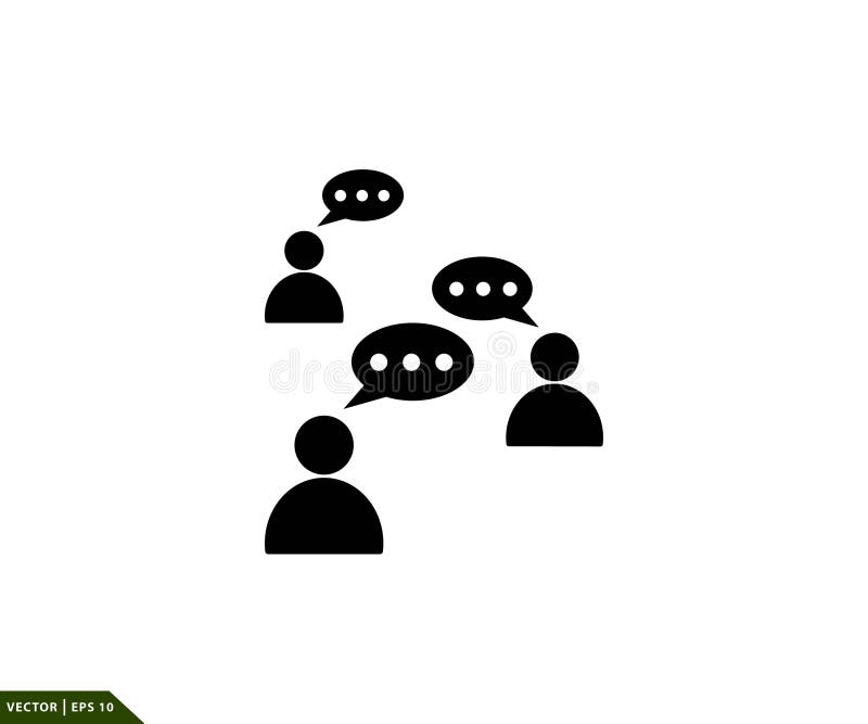 People and Dialog Icon Vector Logo Template Stock Vector - Illustration ...