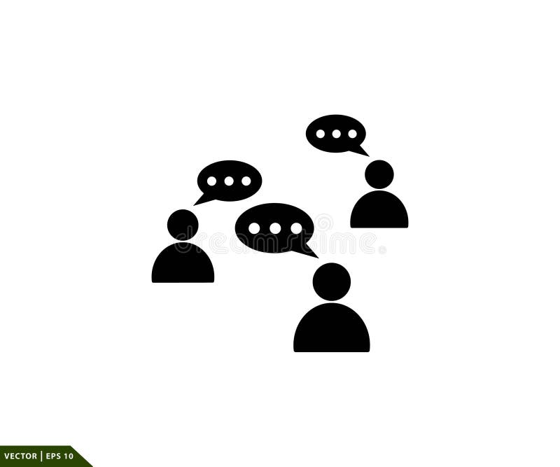 People and Dialog Icon Vector Logo Template Stock Vector - Illustration ...