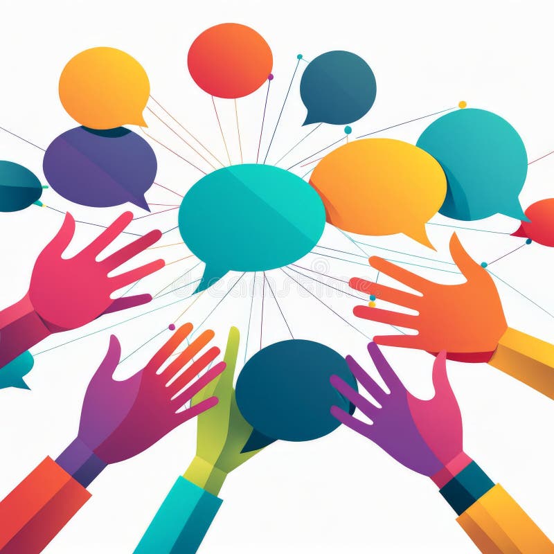 People with Different Bubbles, Communication, Social Network, Vector ...