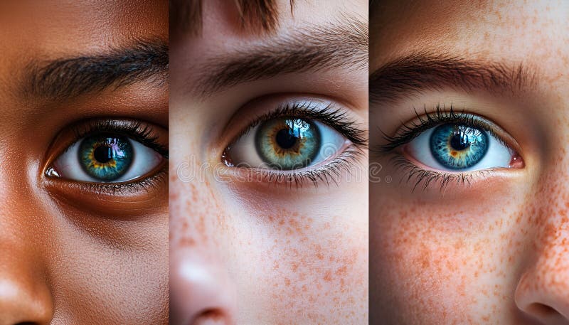 People with Different Colored Eyes, Photo Collage Stock Photo - Image ...