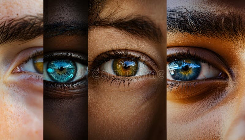 People with Different Colored Eyes, Photo Collage Stock Photo - Image ...