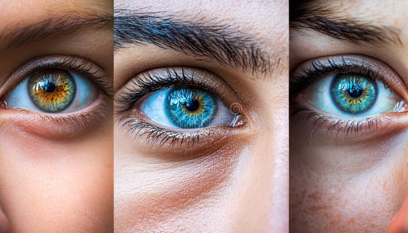 People with Different Colored Eyes, Photo Collage Stock Photo - Image ...