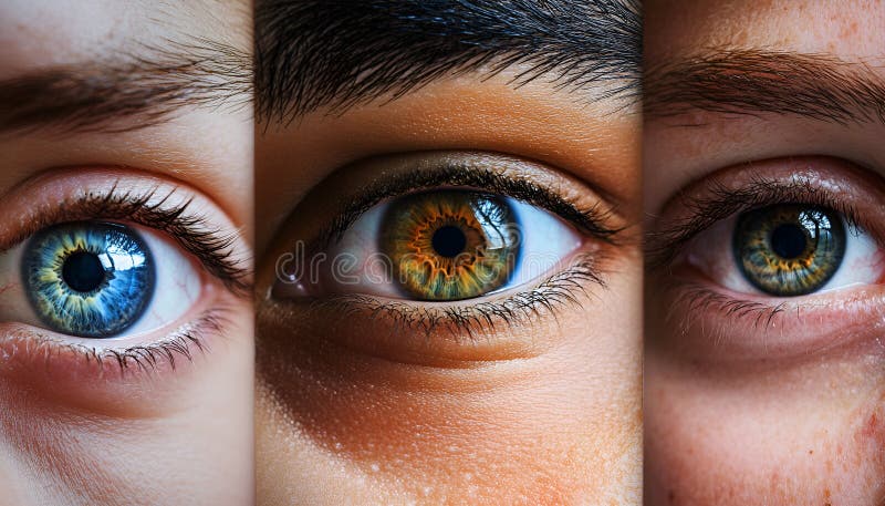 People with Different Colored Eyes, Photo Collage Stock Photo - Image ...